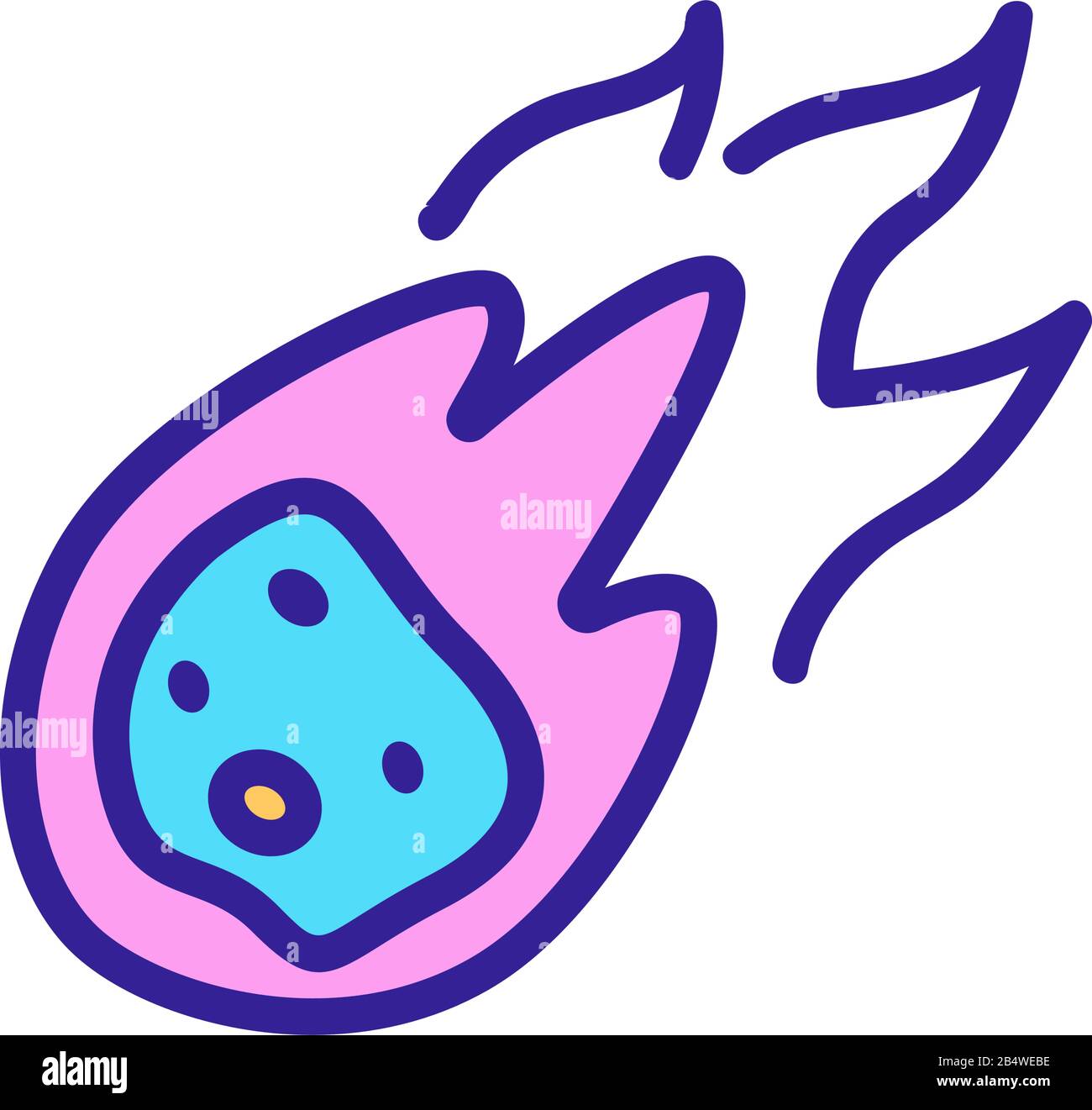 Space meteorite icon vector. Isolated contour symbol illustration Stock ...