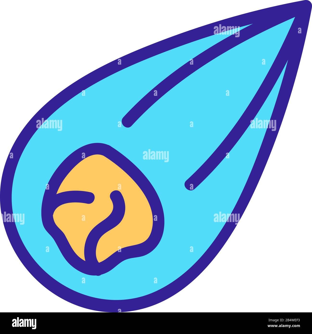 Space meteorite icon vector. Isolated contour symbol illustration Stock ...