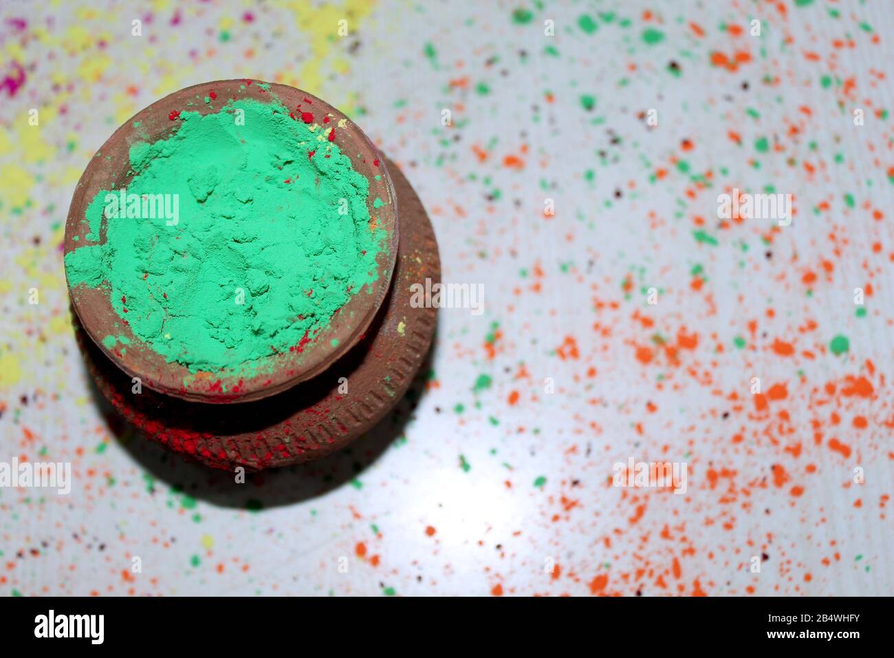 colorful traditional holi powder in bowls, Organic Gulal colors for ...