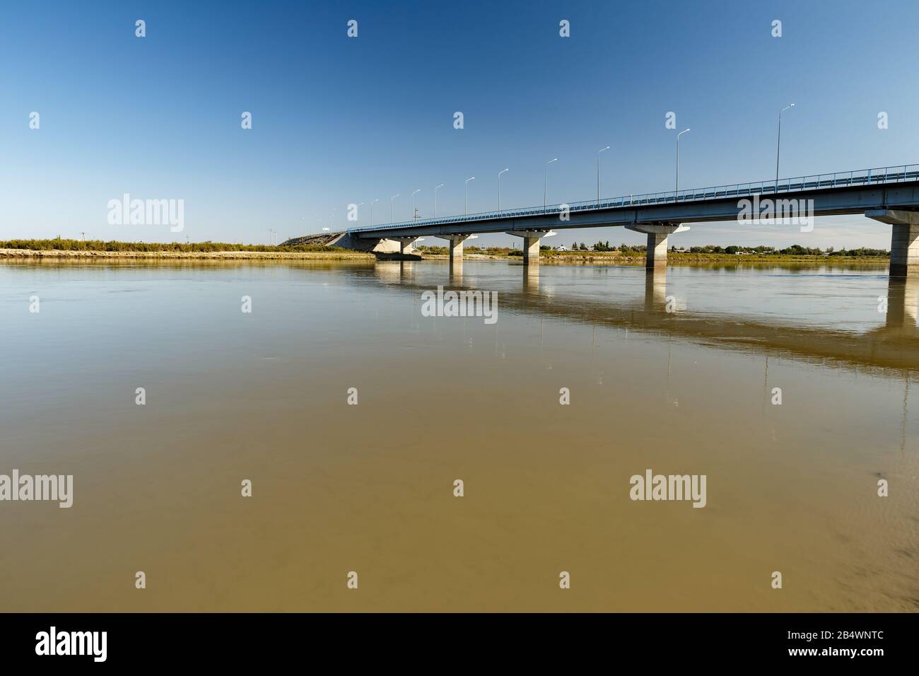 bridge over the Syr Darya river, Zhosaly, Kyzylorda Province in ...