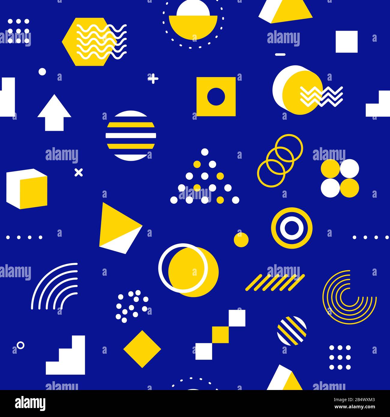 Seamless memphis pattern in 80s style, fashion cool background with ...