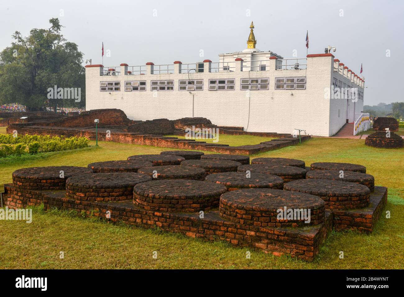 Maya Devi temple birth place of Buddha at Lumbini on Nepal Stock Photo ...
