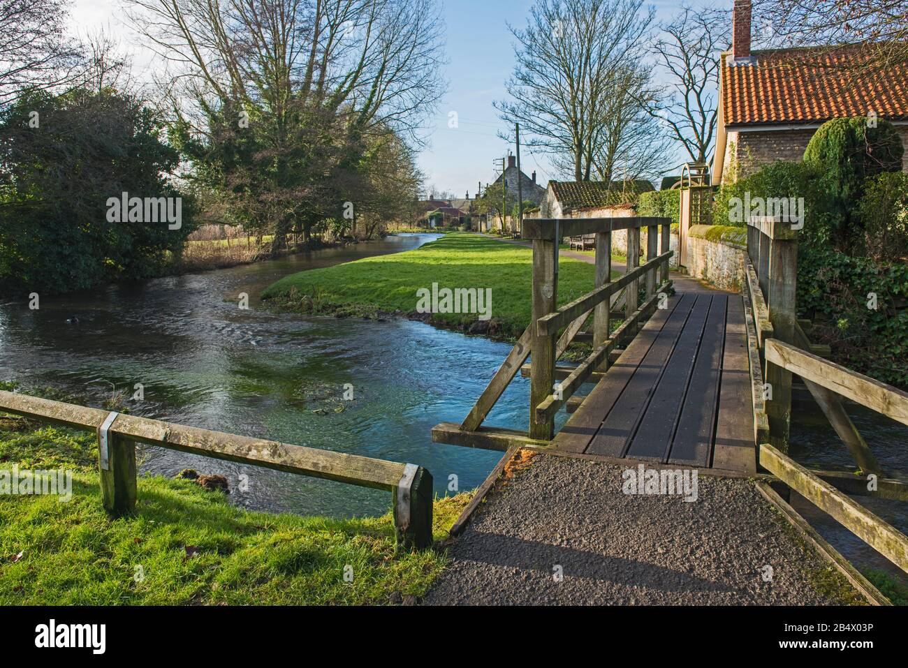 Landscape view of a rural english countryside village scene with ...