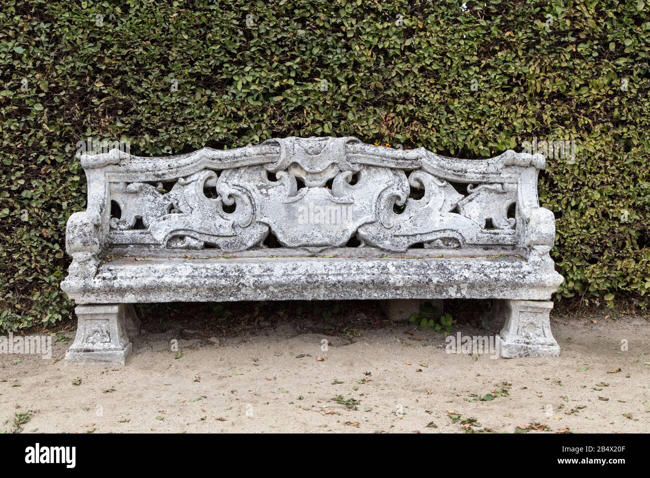 beautiful old stone bench Stock Photo - Alamy