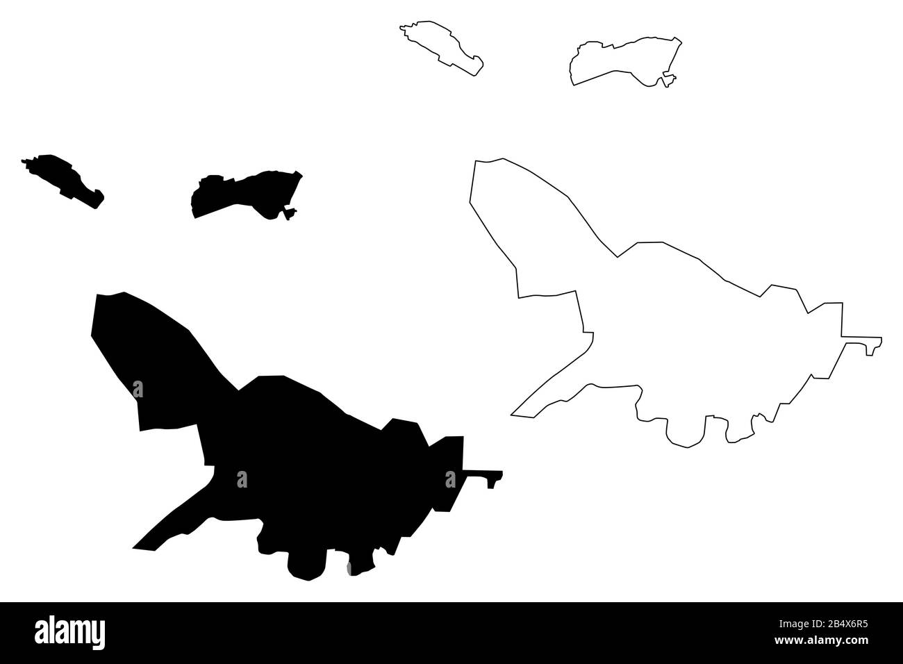 Pleven City (Republic of Bulgaria) map vector illustration, scribble ...