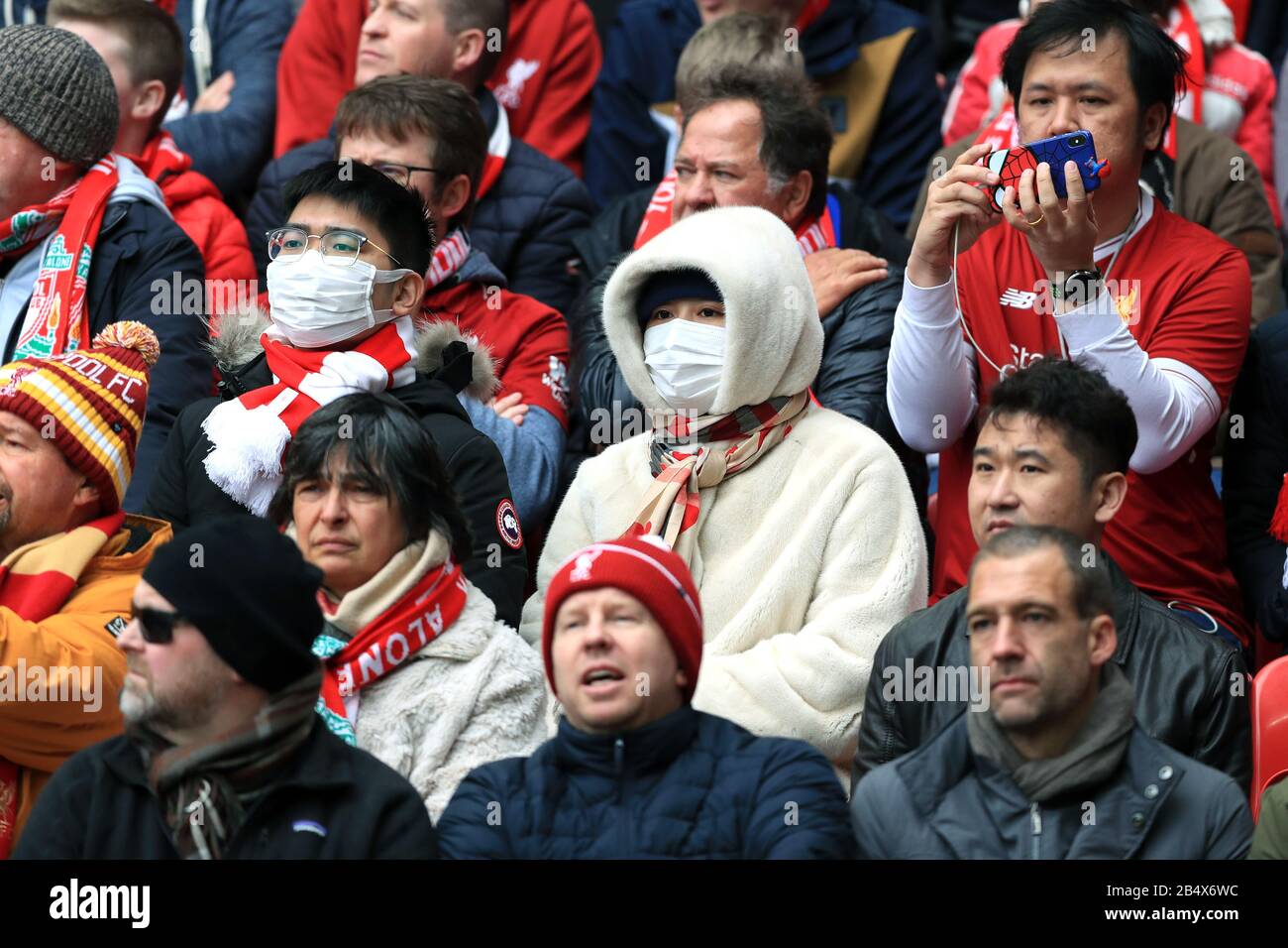 Liverpool fans in the stands during the match hi-res stock photography ...
