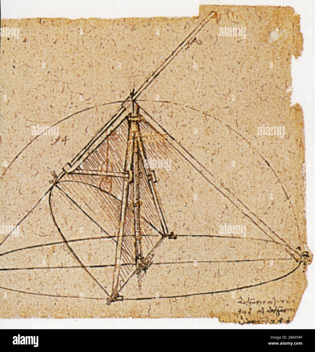 Leonardo da Vinci.Parabolic compass.Detail.1513-1514 Stock Photo - Alamy