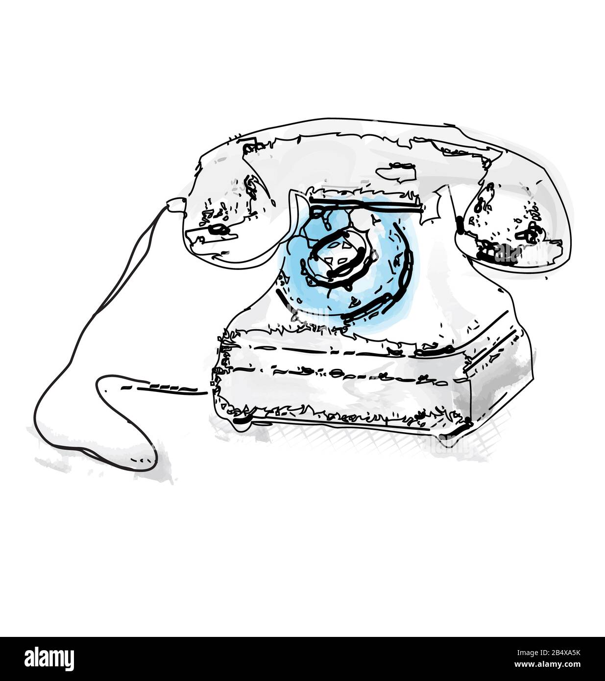 Retro house object painted in minimalistic style Stock Photo - Alamy