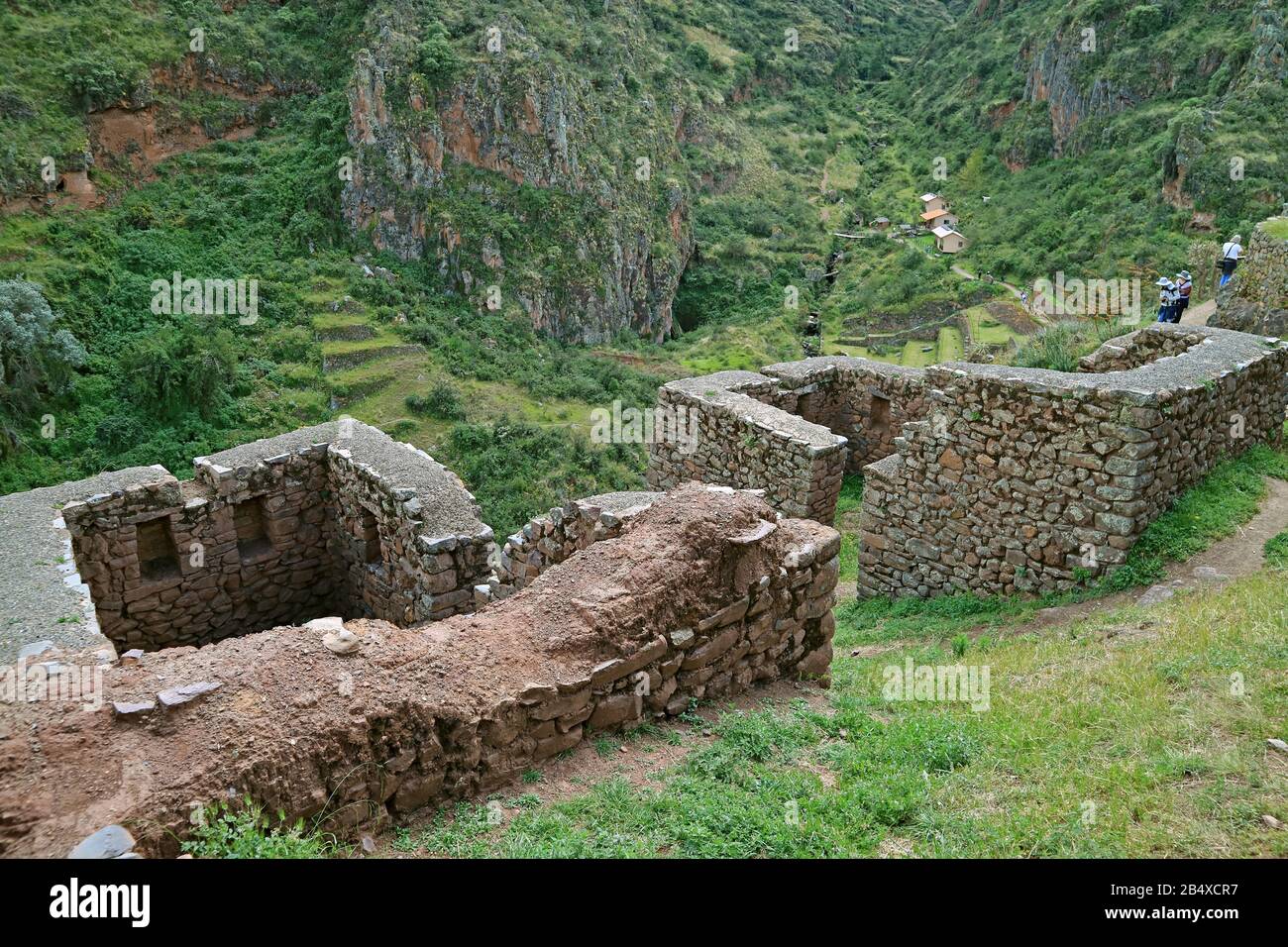 The Ancient Structures Ruins in Pisac Archaeological Complex, Sacred Valley of The Incas, Cusco ...