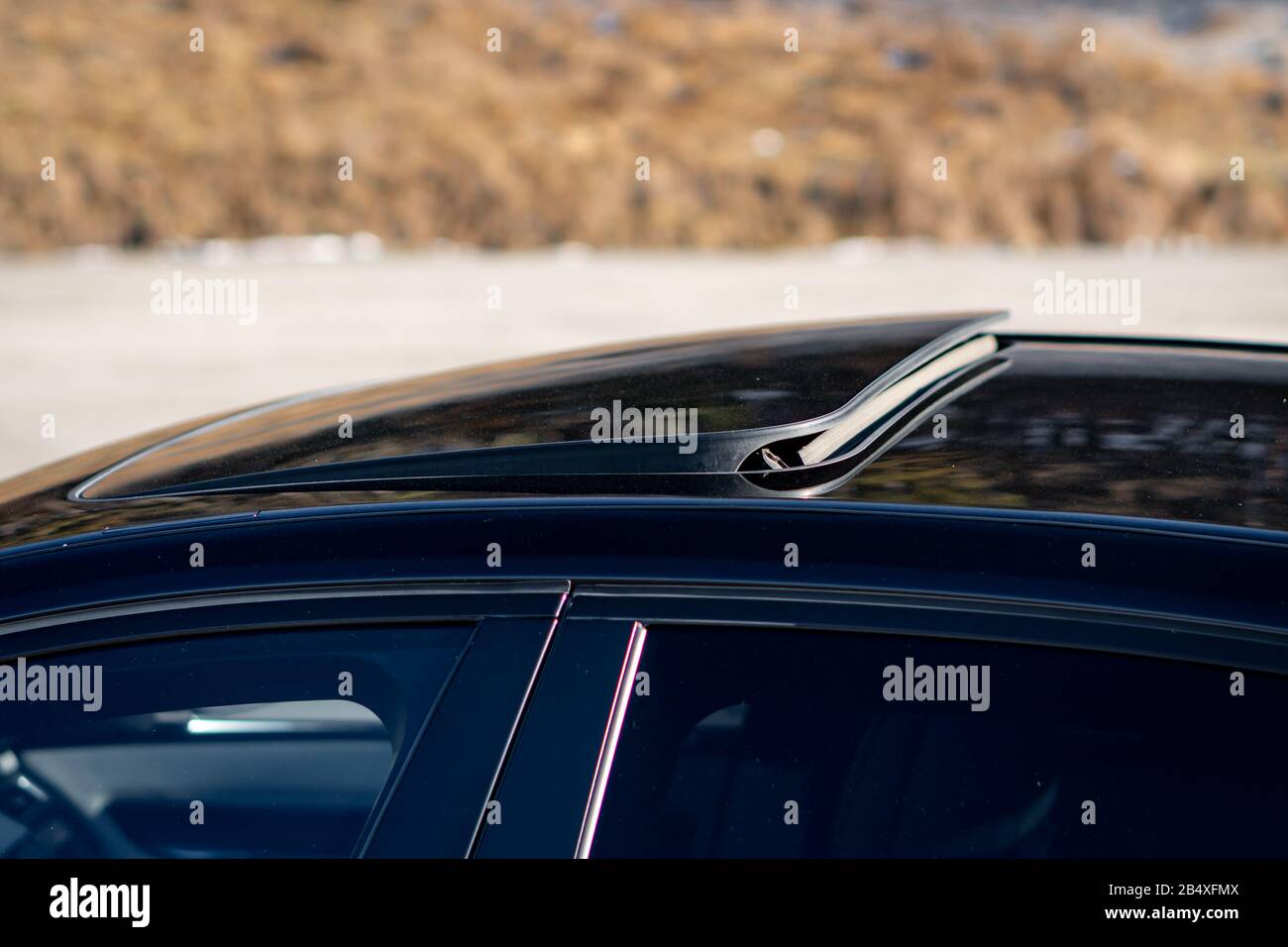 Open dashboard/sunroof on a BMW 7 series with white leather interior, M ...