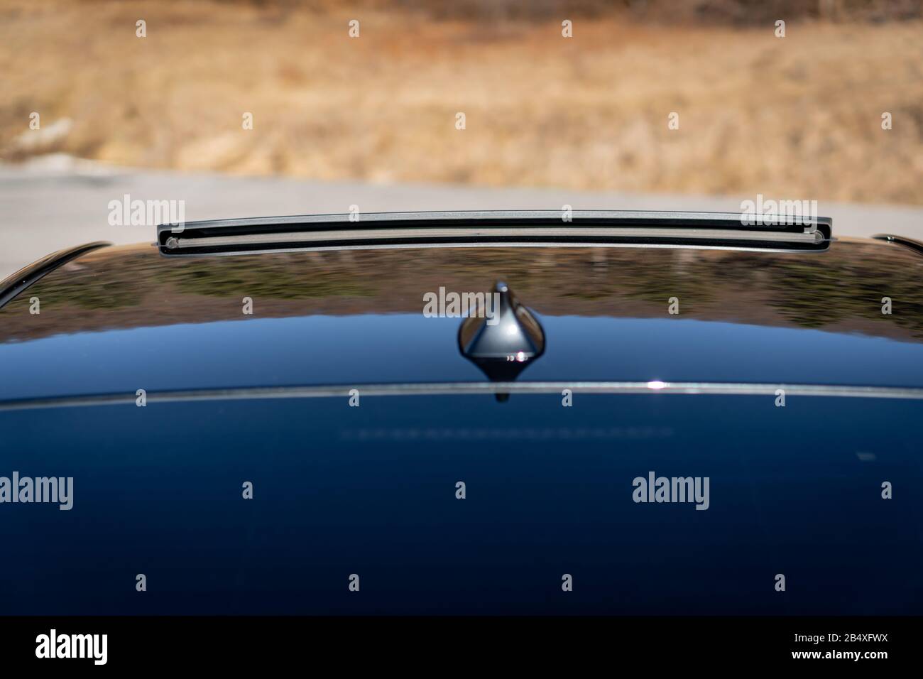 Open dashboard/sunroof on a BMW 7 series with white leather interior, M ...