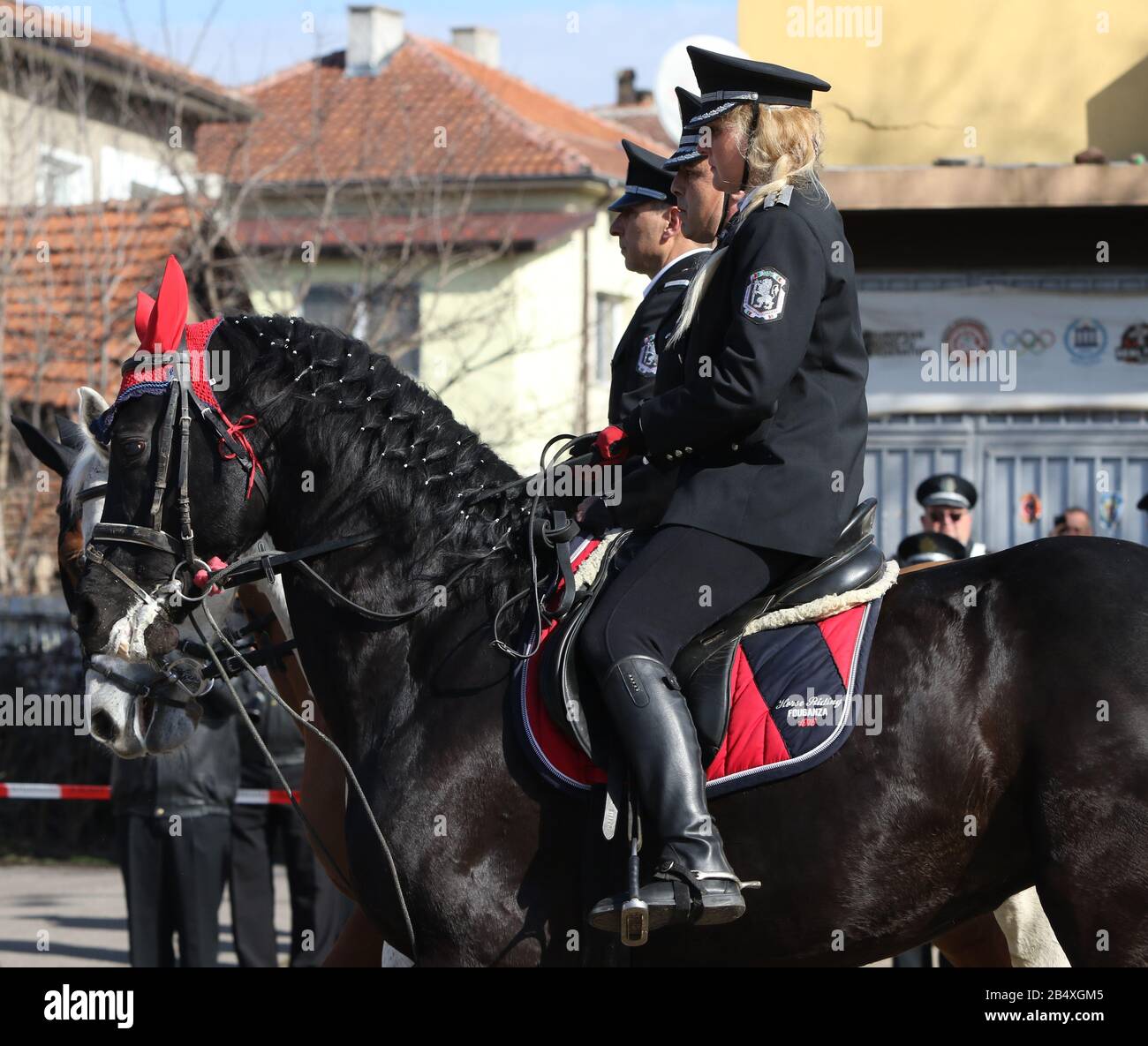 Bulgarian men ride their horses during celebrations marking the ...