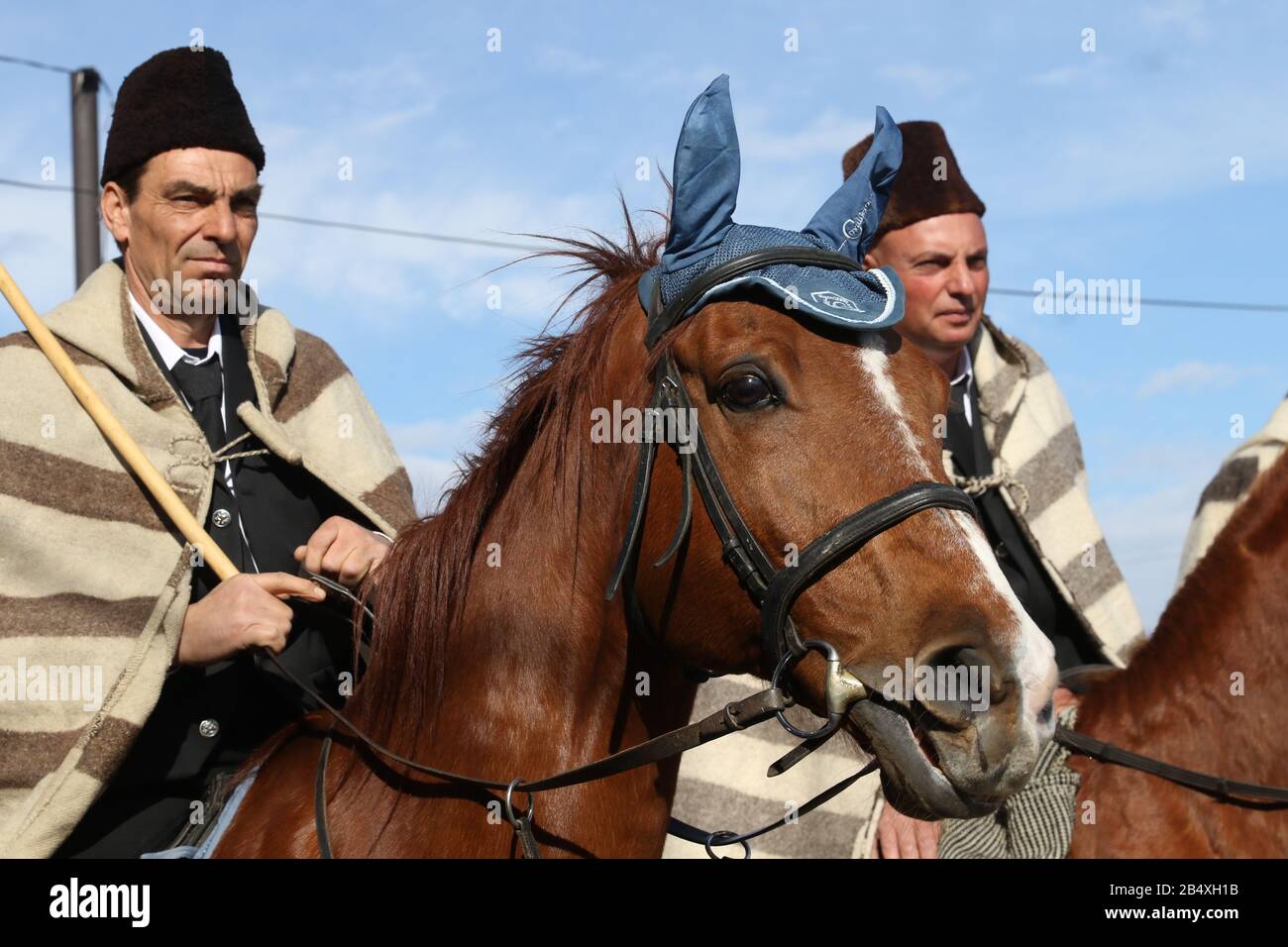 Bulgarian men ride their horses during celebrations marking the ...