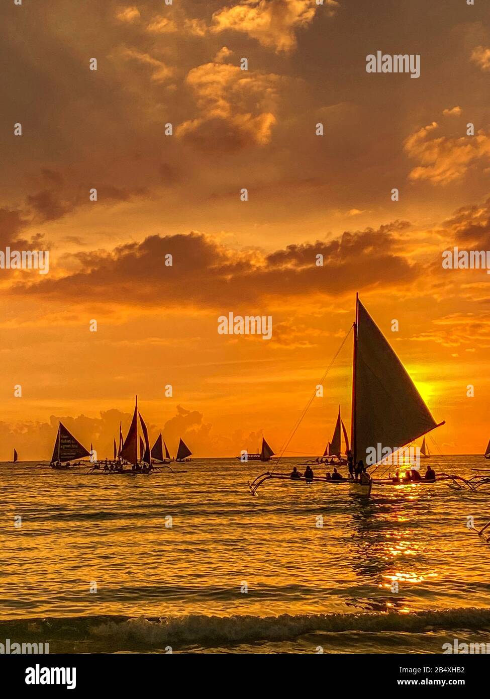 Sunset at Boracay beach in Philippines Stock Photo - Alamy