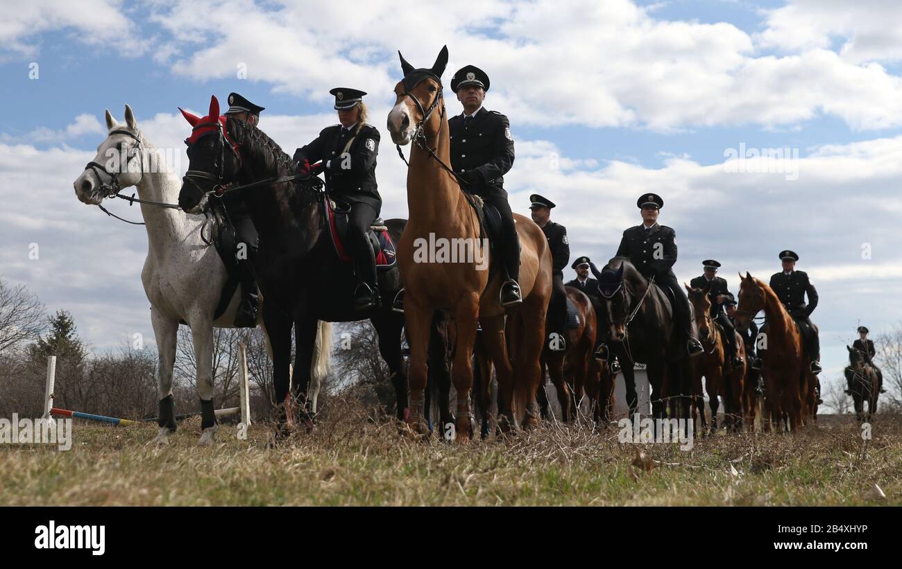 Bulgarian men ride their horses during celebrations marking the ...