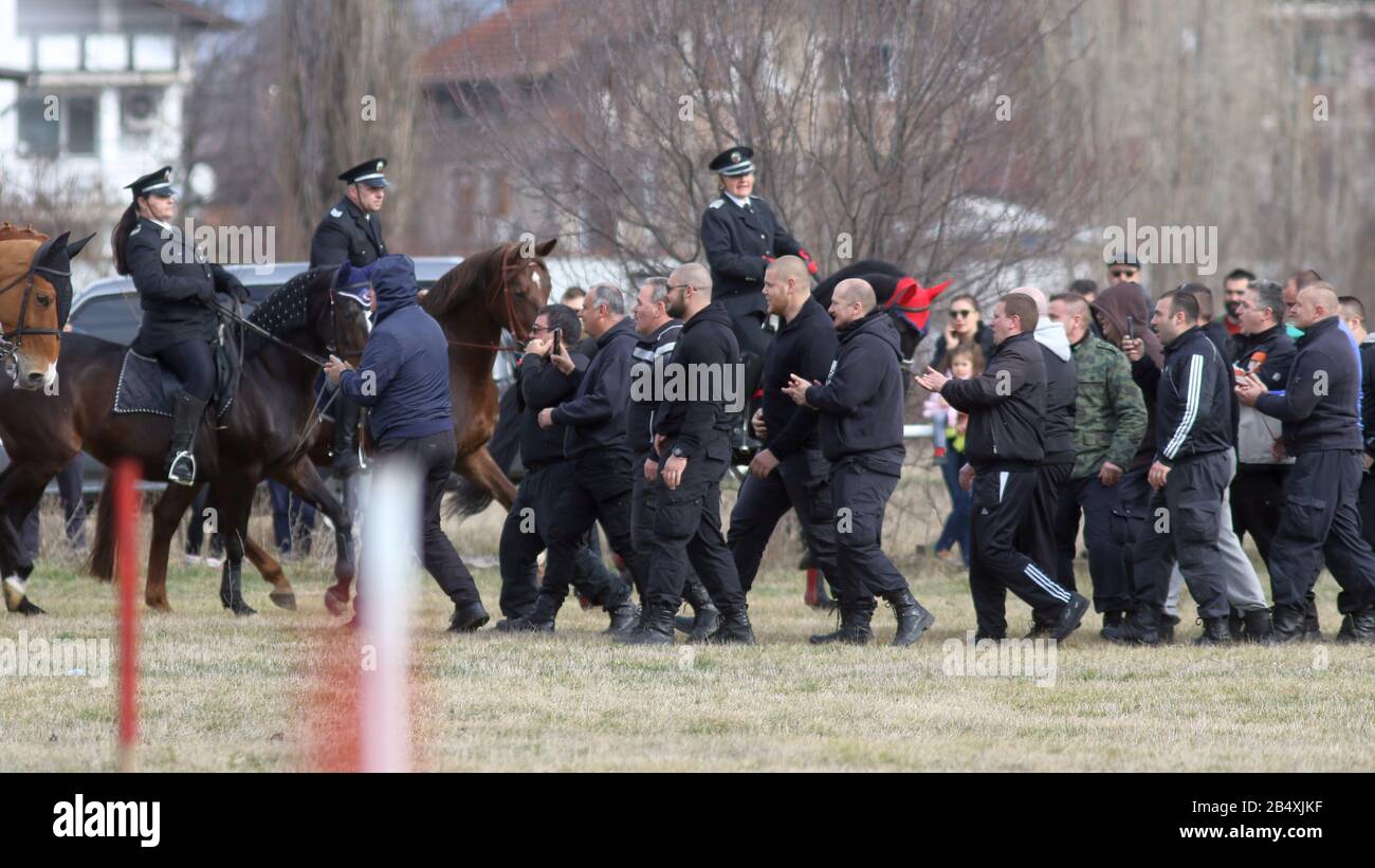 Bulgarian men ride their horses during celebrations marking the ...