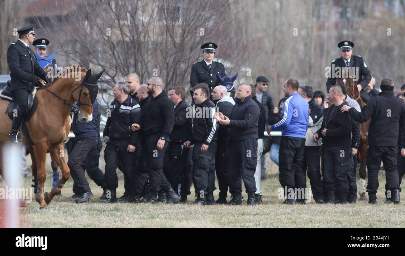 Bulgarian men ride their horses during celebrations marking the ...