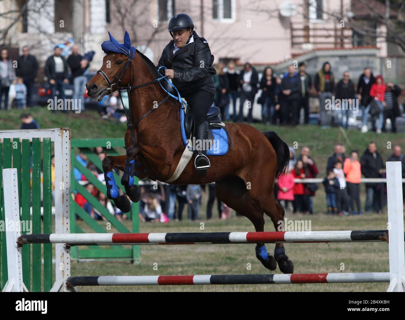 Bulgarian men ride their horses during celebrations marking the ...