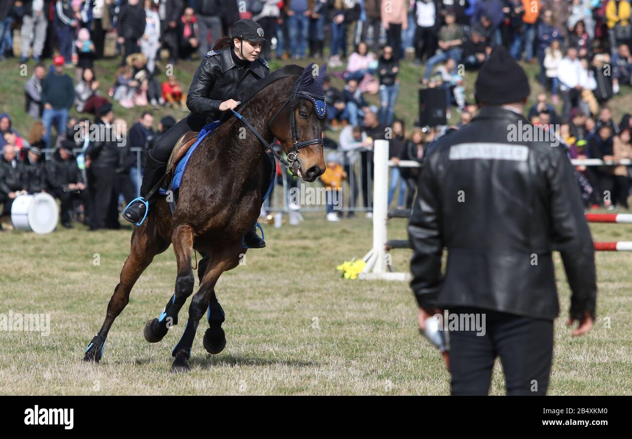 Bulgarian men ride their horses during celebrations marking the ...