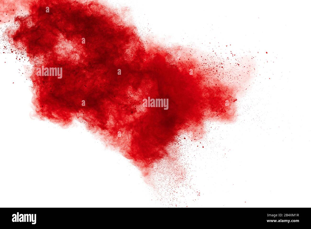 Abstract red powder explosion on white background. Red powder explosion ...