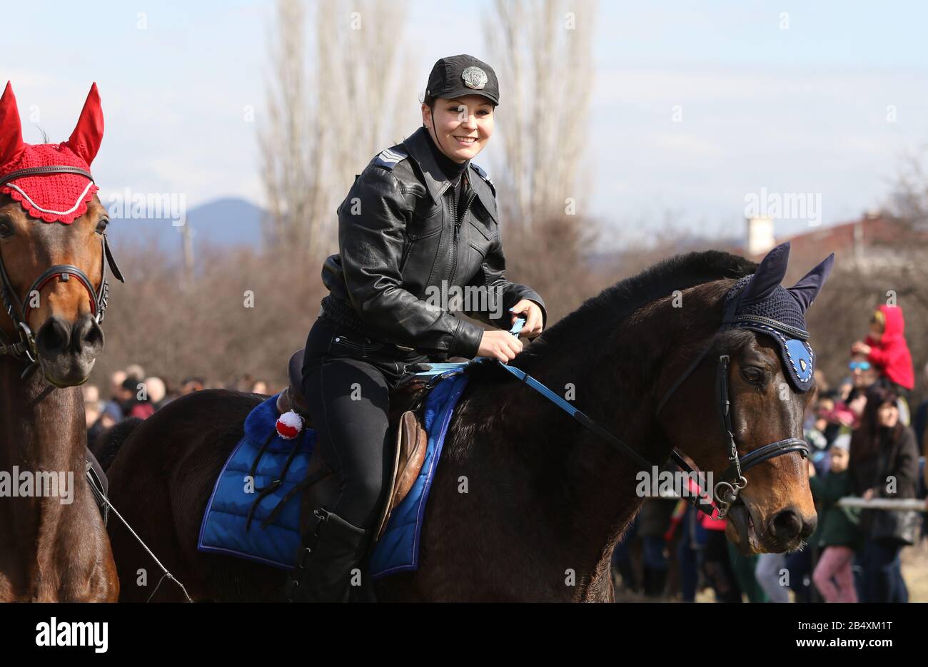 Bulgarian men ride their horses during celebrations marking the ...