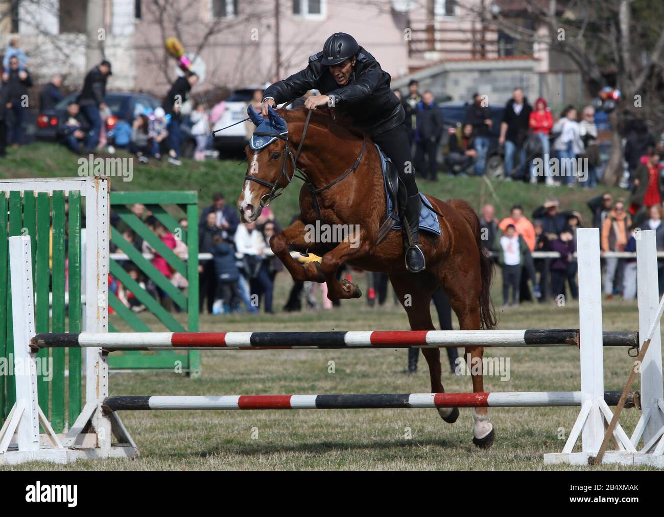 Bulgarian men ride their horses during celebrations marking the ...