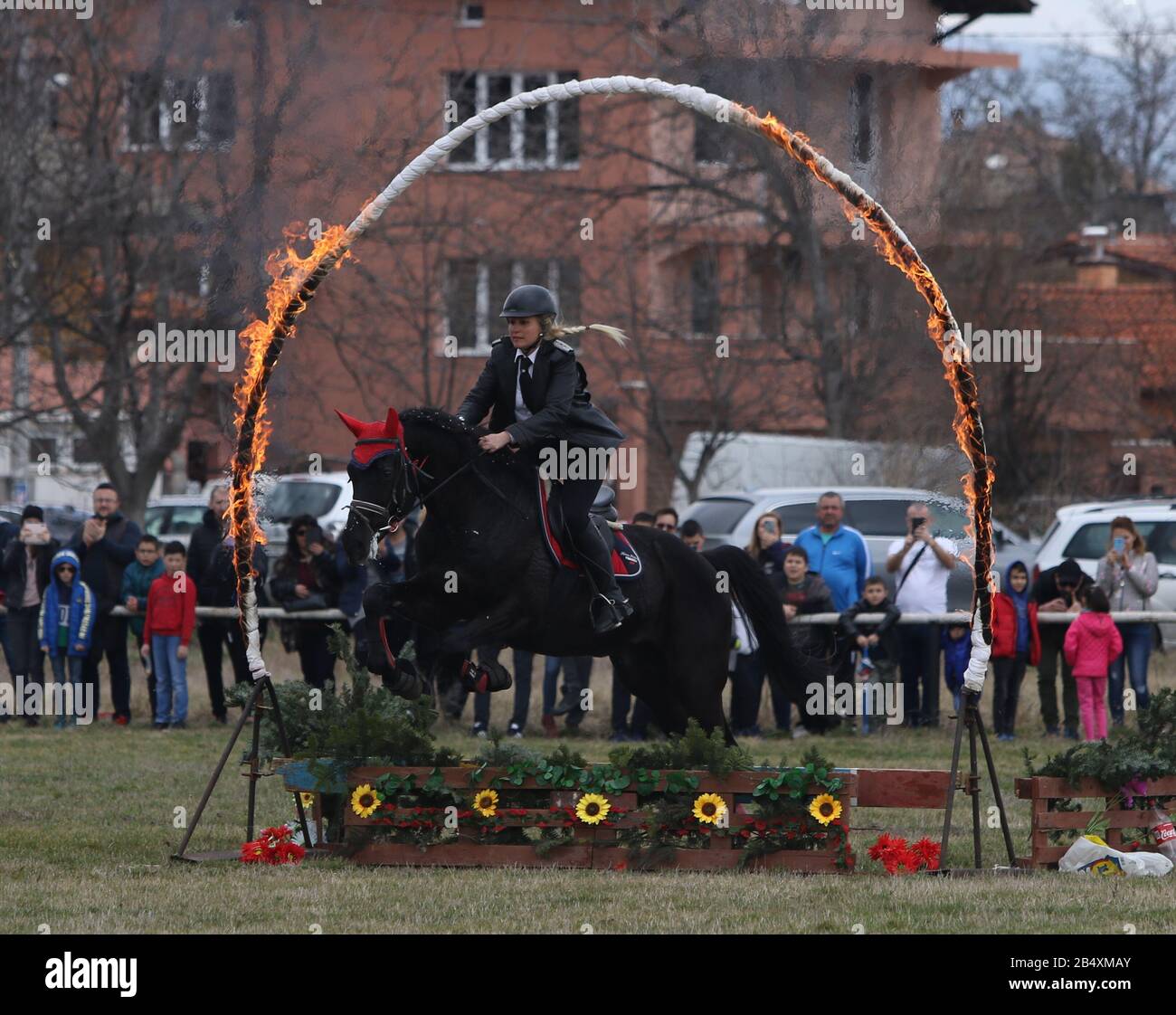 Bulgarian men ride their horses during celebrations marking the ...