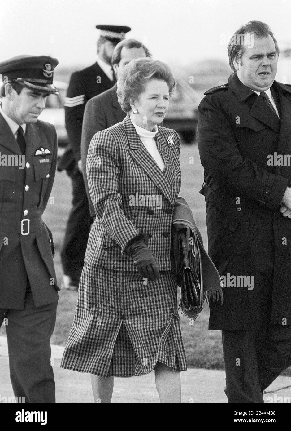 Prime Minister Margaret Thatcher leaving London's Heathrow Airport in ...