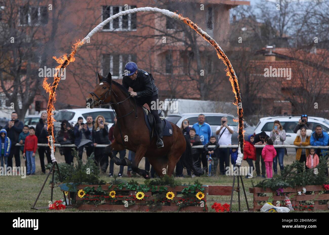 Bulgarian men ride their horses during celebrations marking the ...