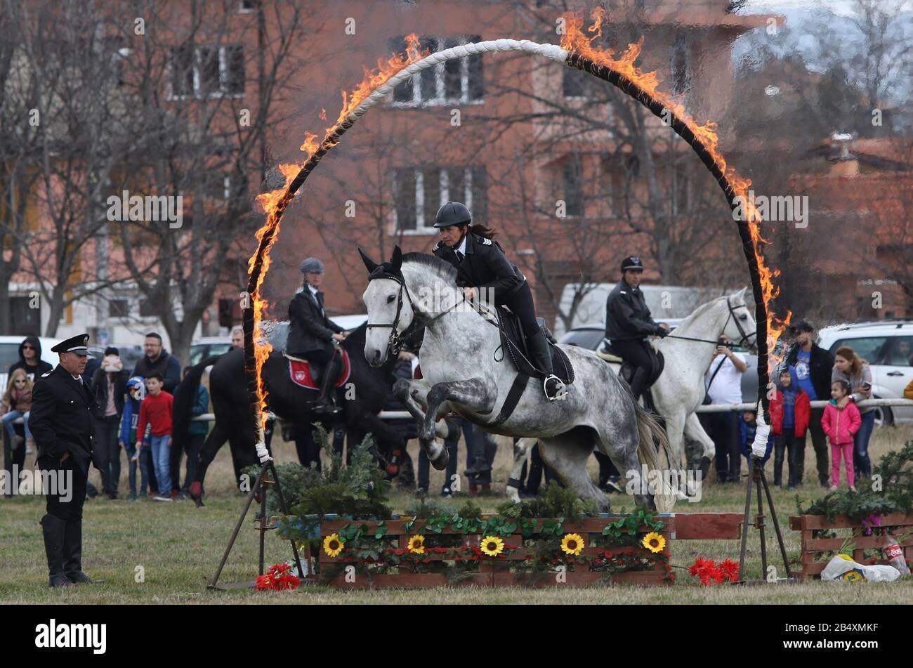 Bulgarian men ride their horses during celebrations marking the ...