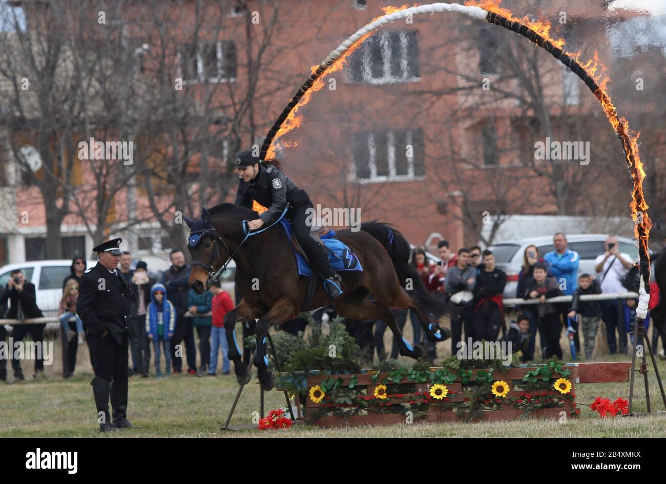 Bulgarian men ride their horses during celebrations marking the ...