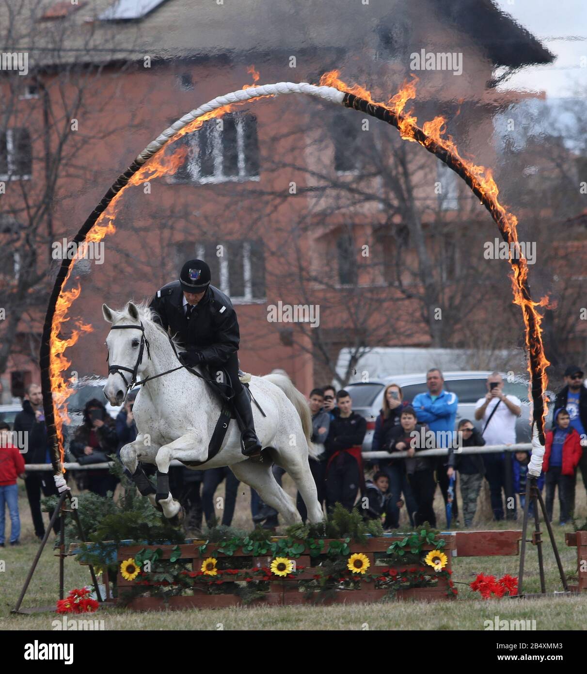 Bulgarian men ride their horses during celebrations marking the ...