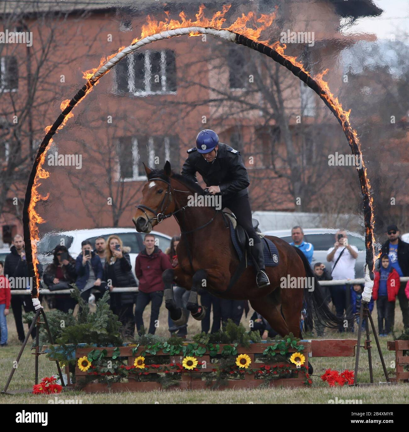 Bulgarian men ride their horses during celebrations marking the ...