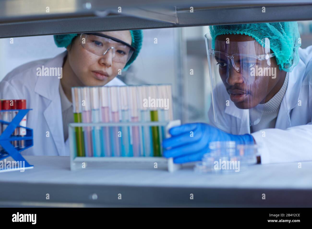 Horizontal medium close up portrait of two professional medical ...