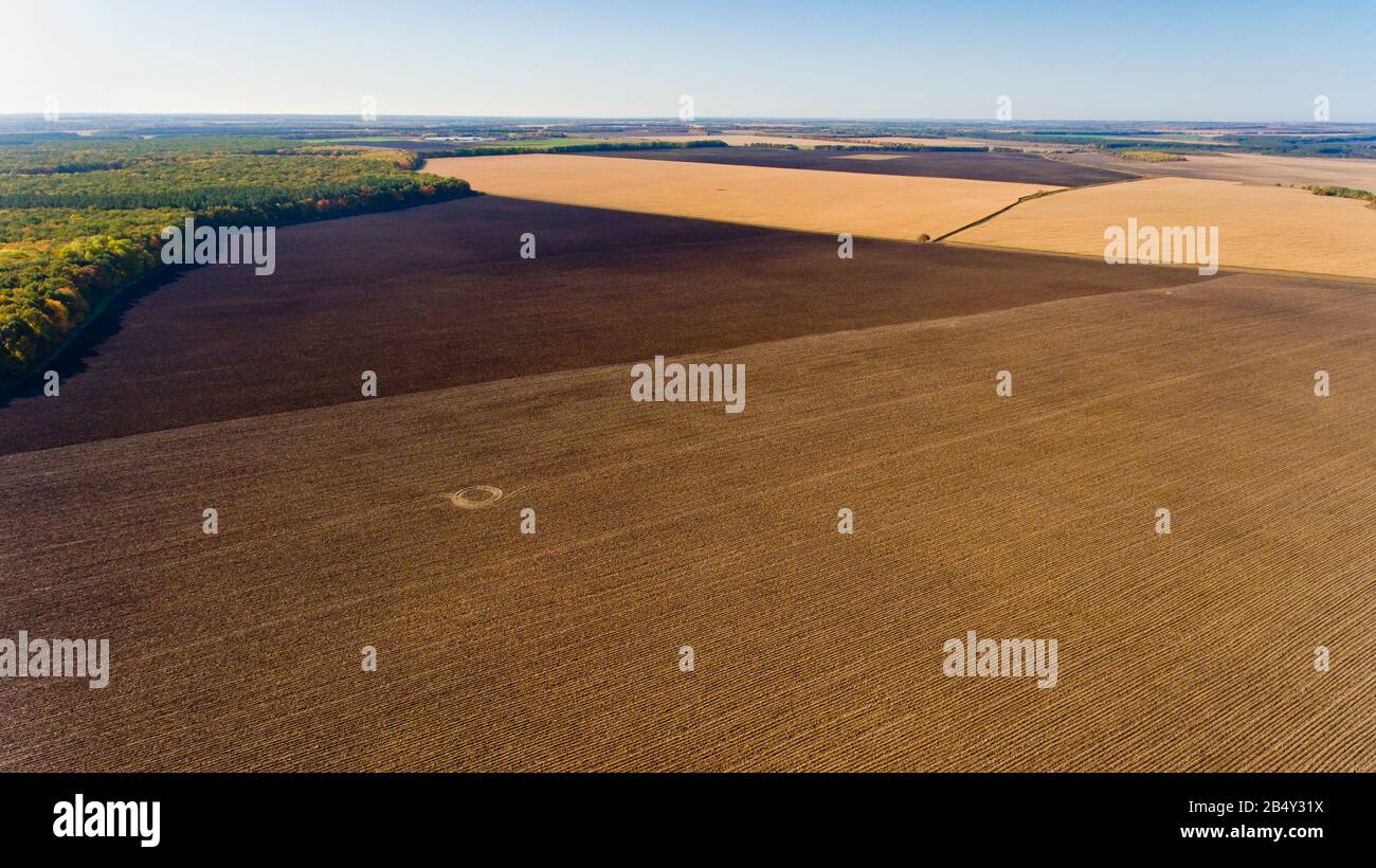 Aerial panorama yellow fields hi-res stock photography and images - Alamy