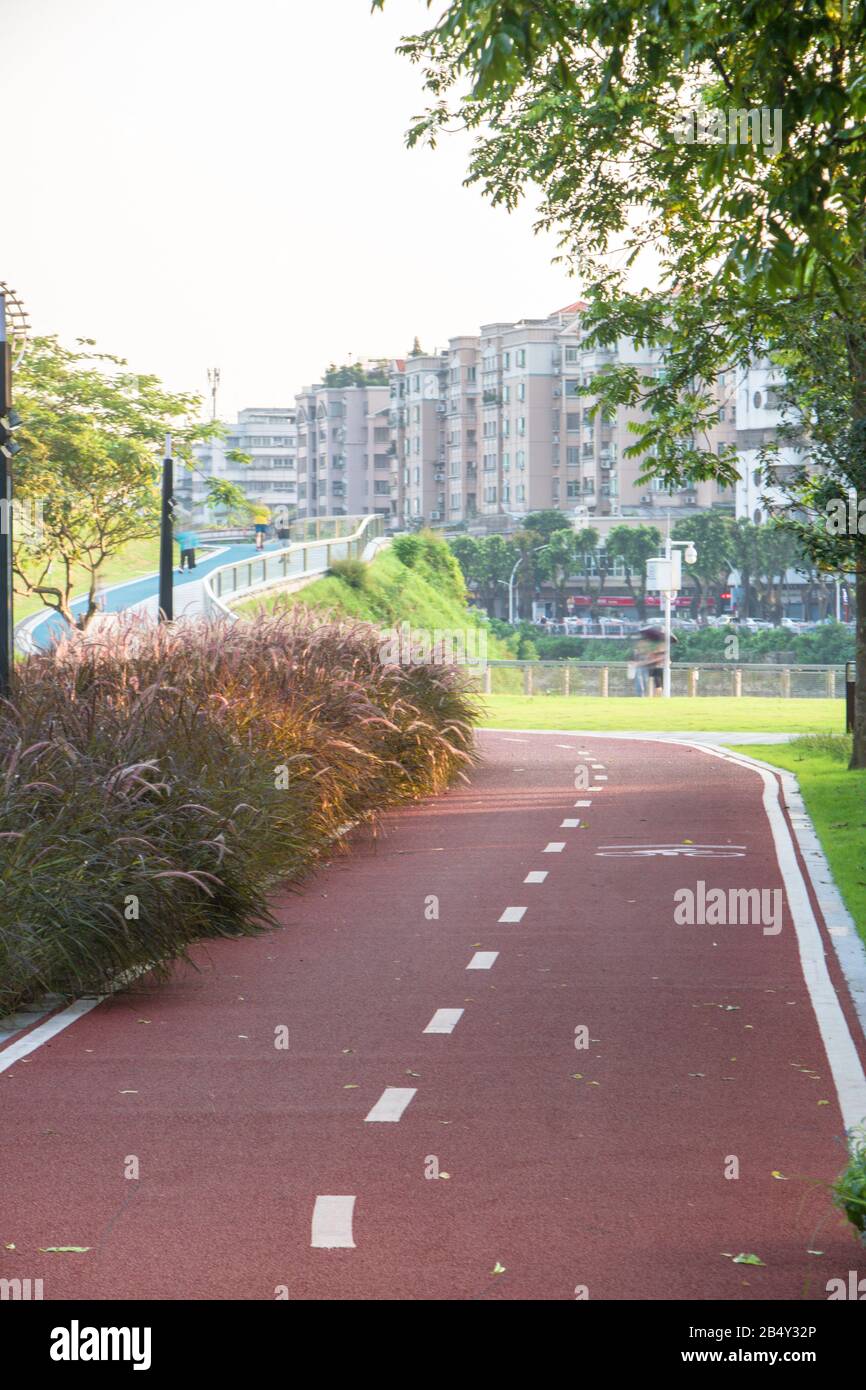 Running track in the Fushan Park of Jiangmen, Guangdong province, China ...