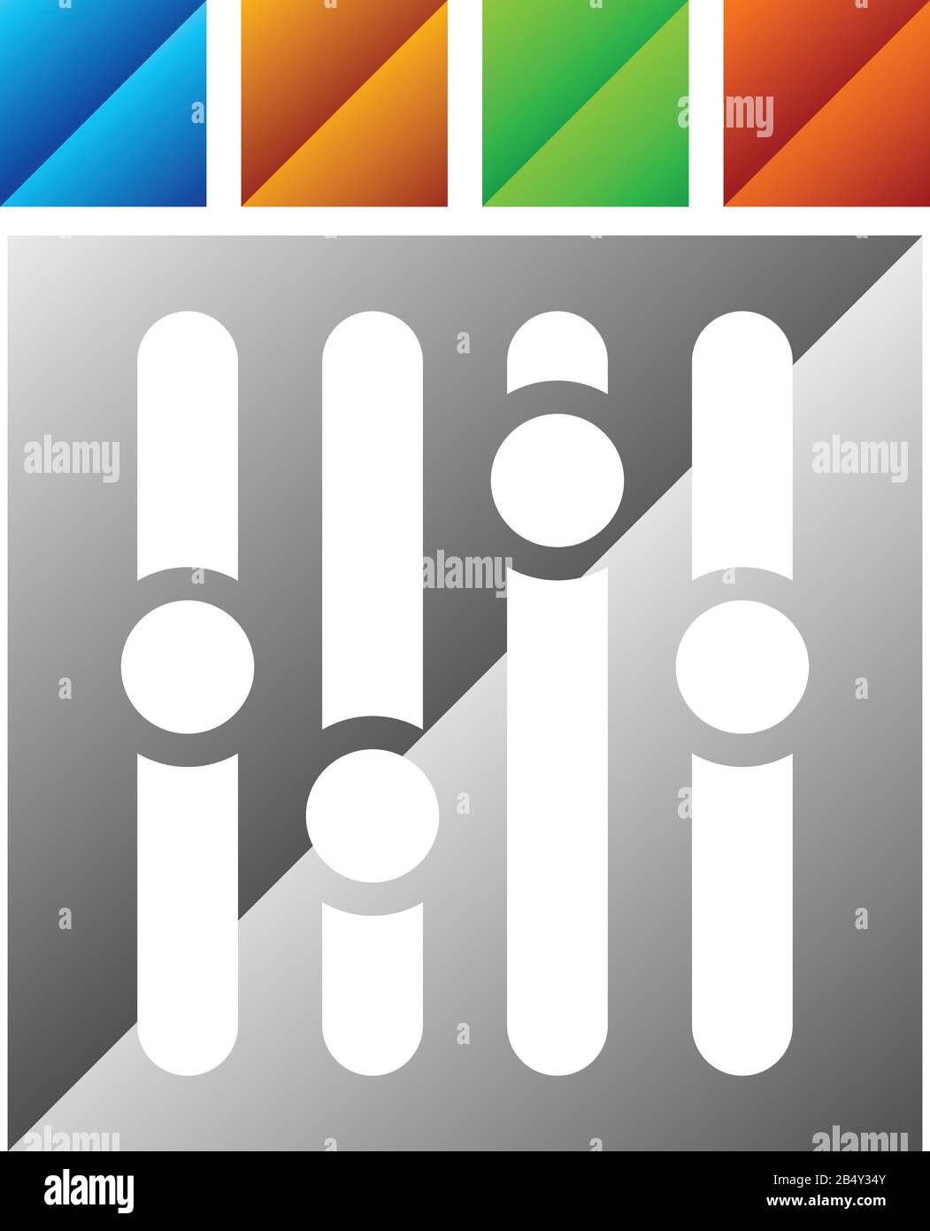 Icon with adjusters symbol. Control paner, levels, settings concept ...