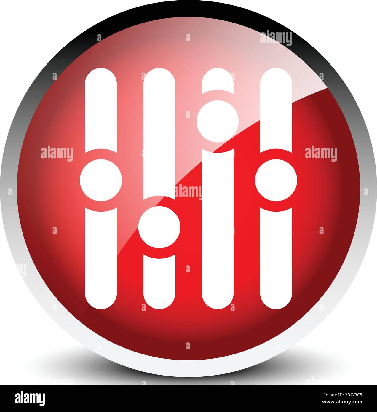 Icon with adjusters symbol. Control paner, levels, settings concept ...