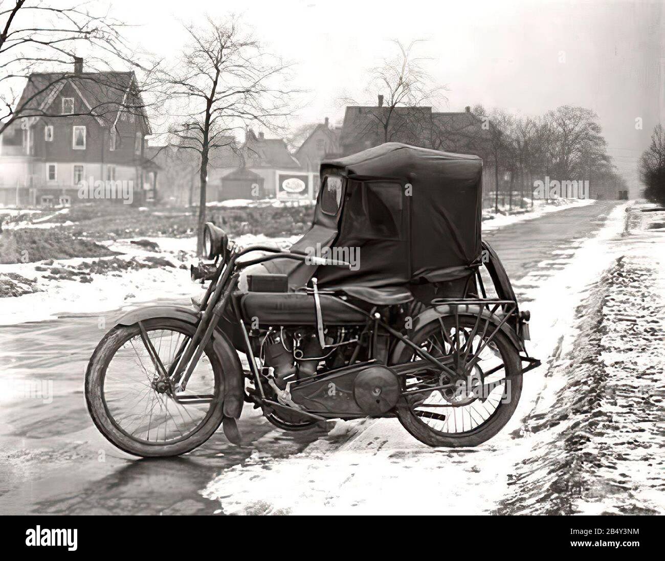A 1920s Harley Davidson with covered sidecar Stock Photo - Alamy