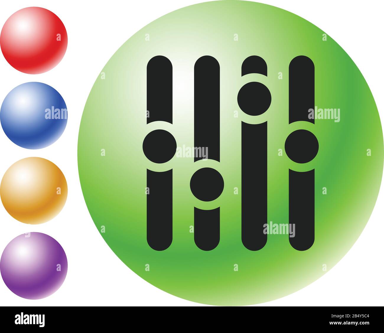 Icon with adjusters symbol. Control paner, levels, settings concept ...