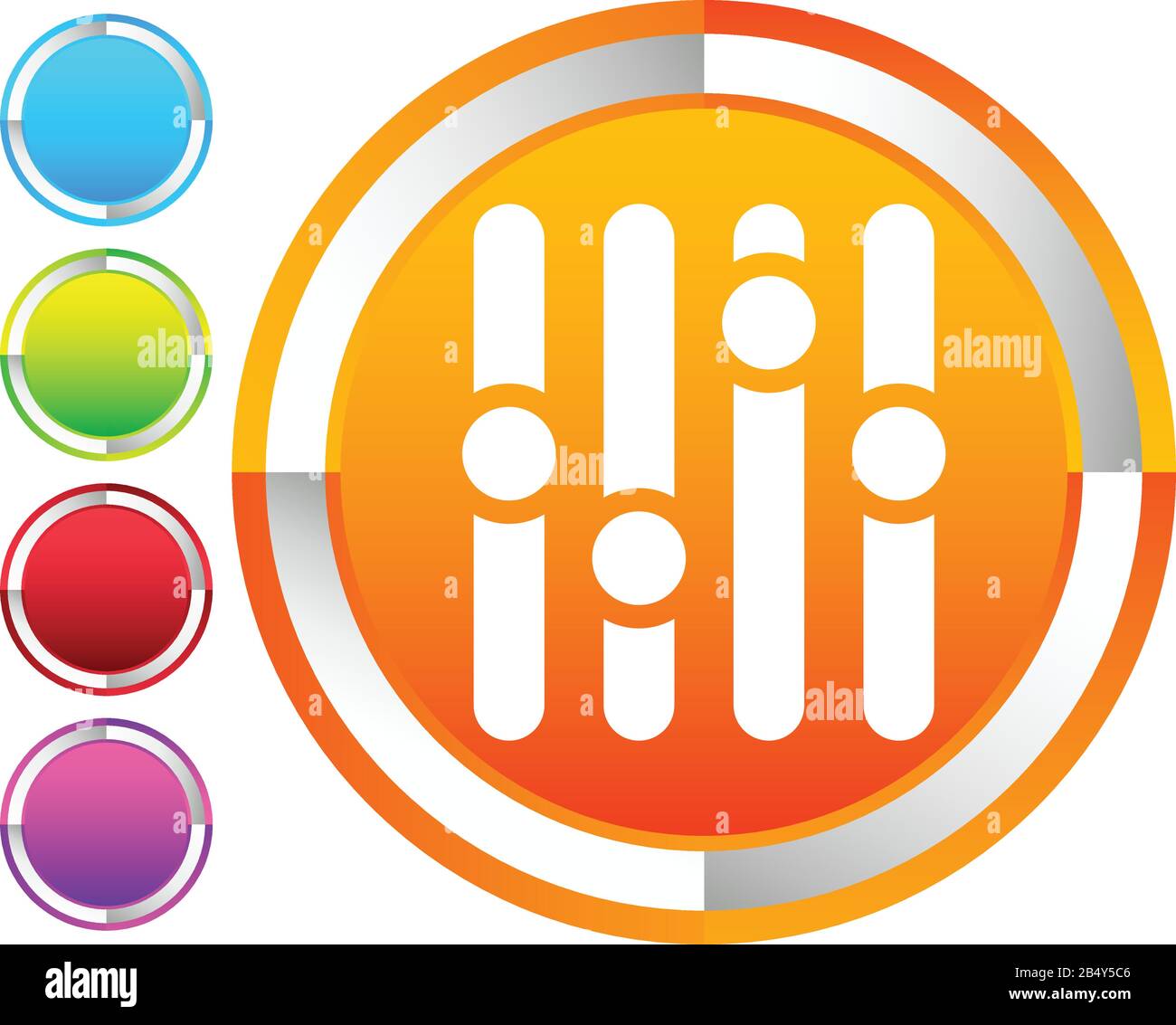 Icon with adjusters symbol. Control paner, levels, settings concept ...