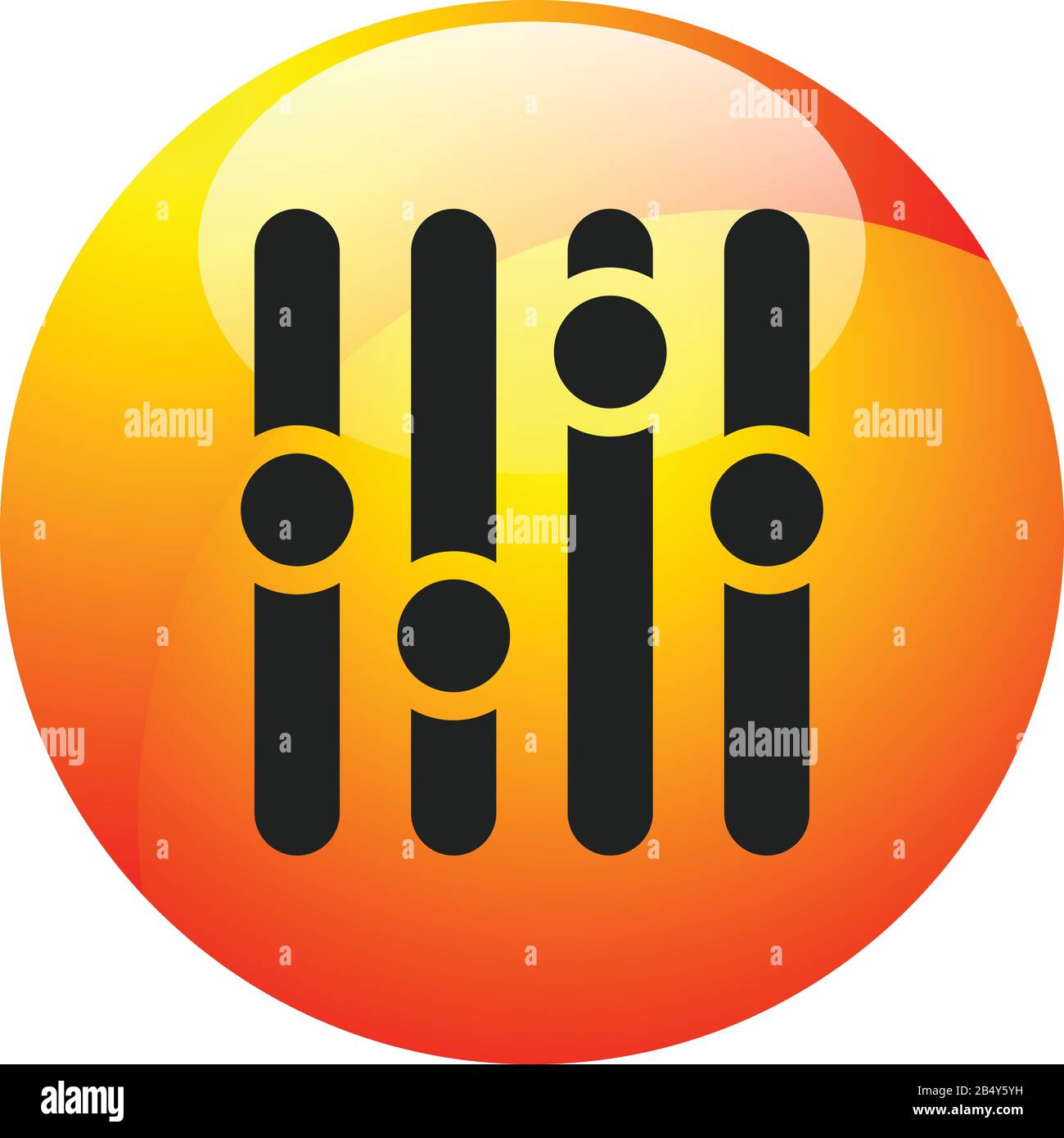 Icon with adjusters symbol. Control paner, levels, settings concept ...
