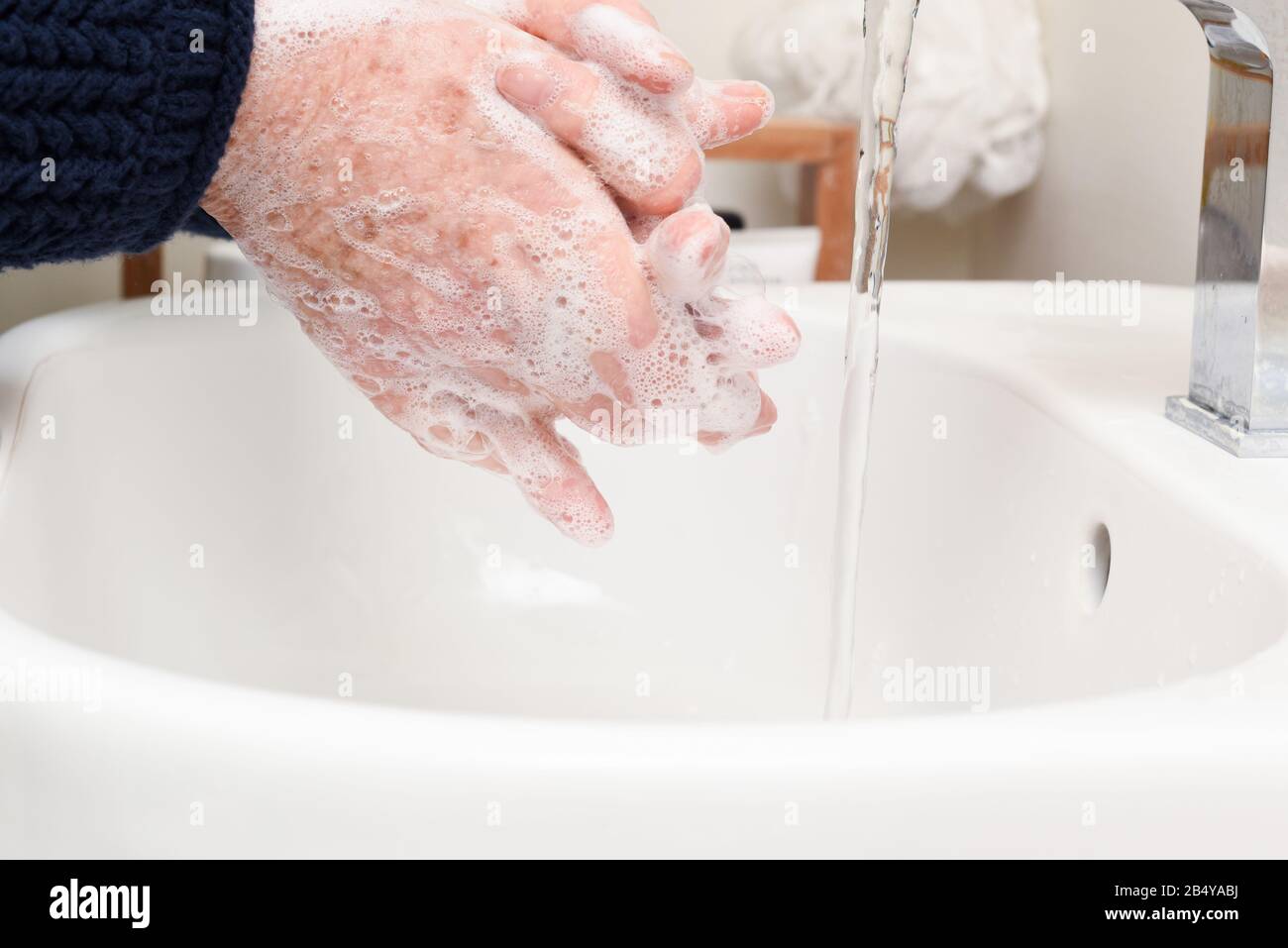 Soapy hands scrub hi-res stock photography and images - Alamy