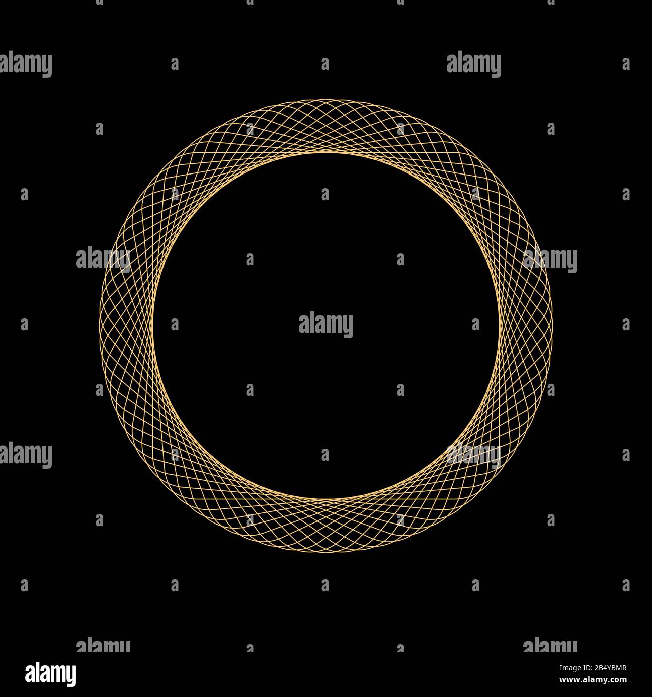 Decorative round gold frame for design. Elegant design element for ...