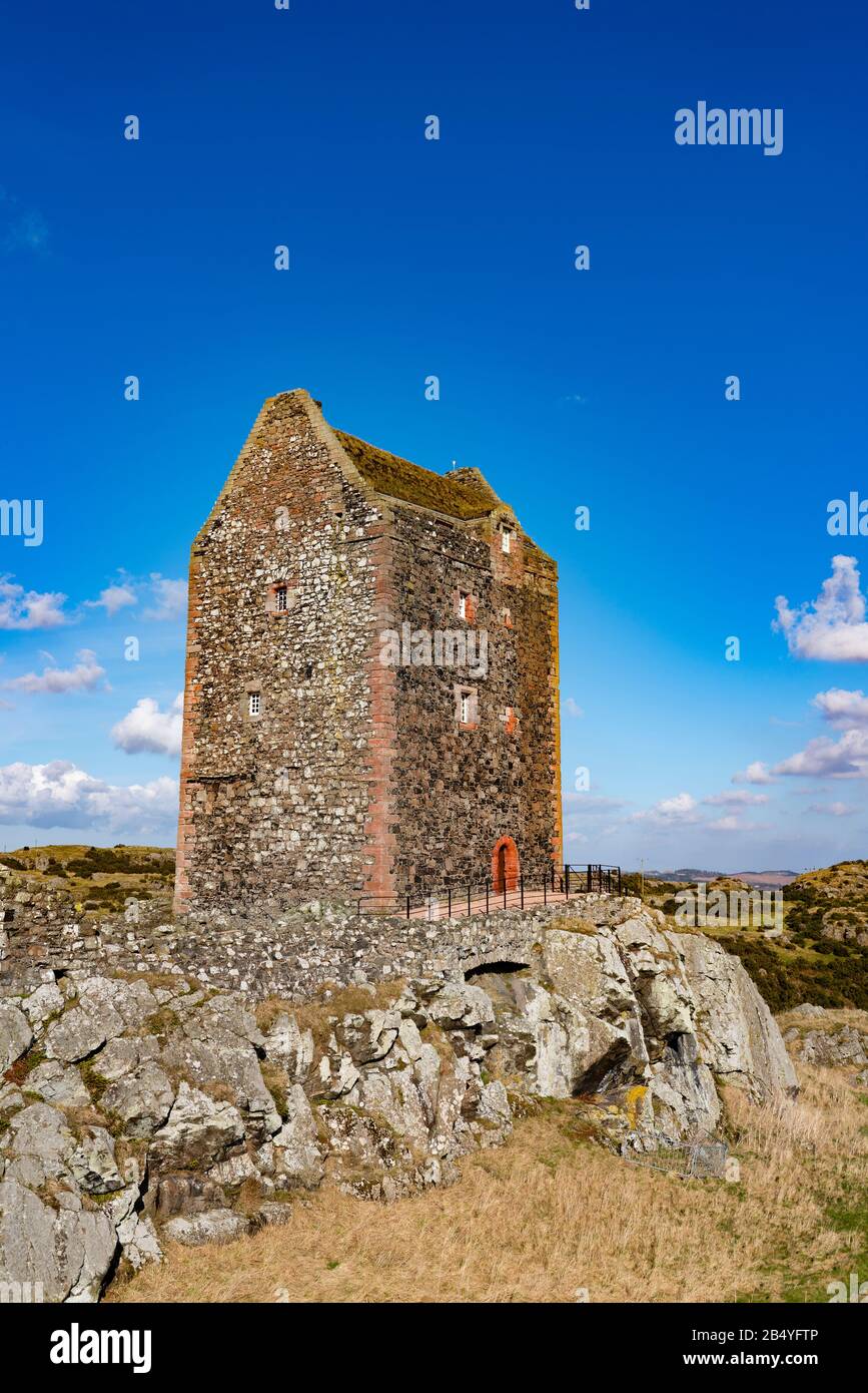 View of Smailholm Tower in Scottish Borders, Scotland UK Stock Photo ...