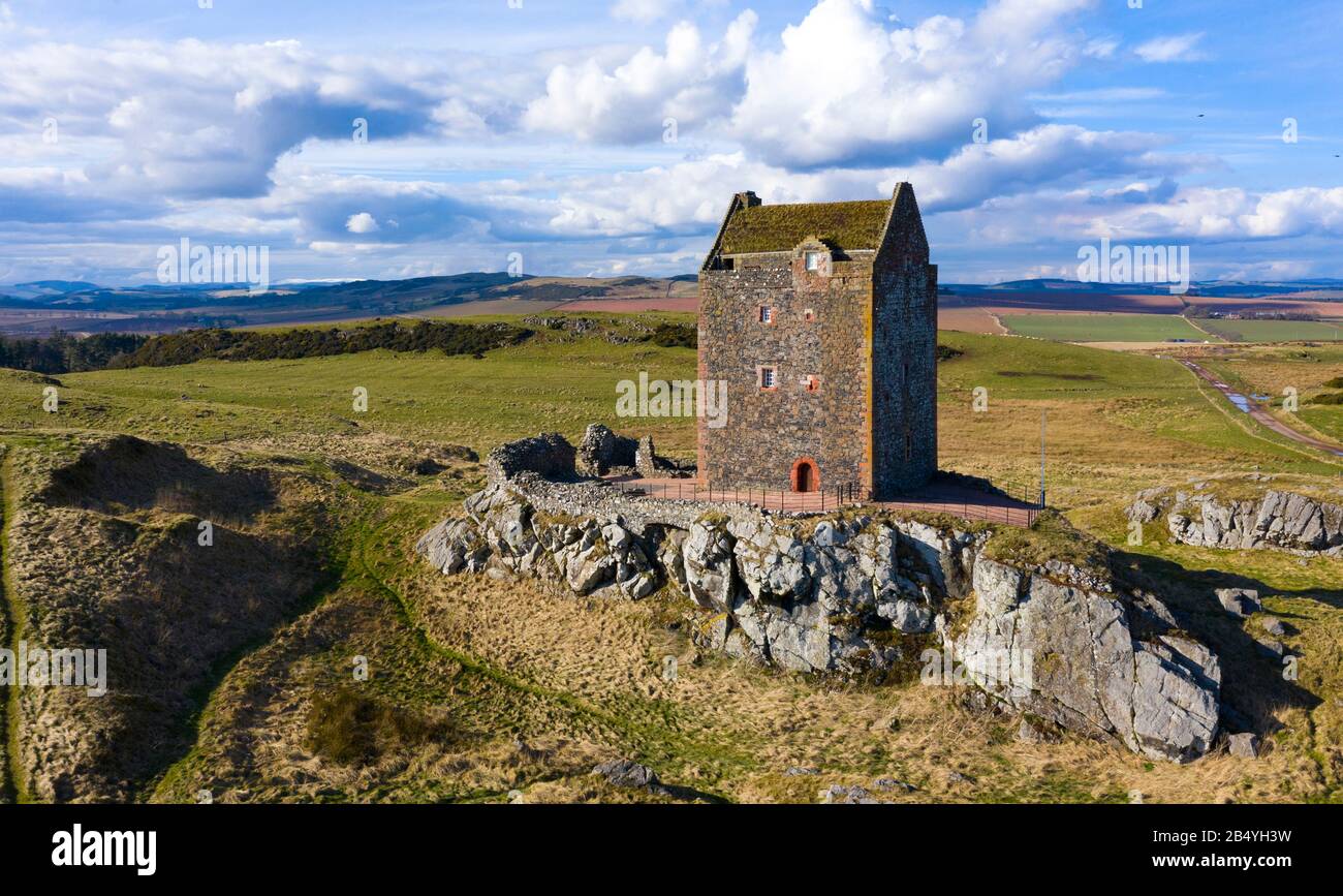 View of Smailholm Tower in Scottish Borders, Scotland UK Stock Photo ...