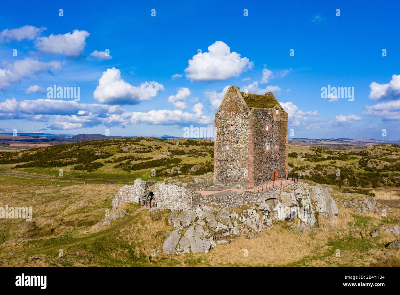 View of Smailholm Tower in Scottish Borders, Scotland UK Stock Photo ...