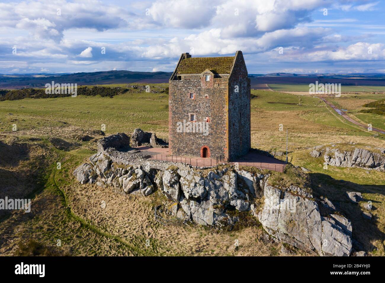 View of Smailholm Tower in Scottish Borders, Scotland UK Stock Photo ...