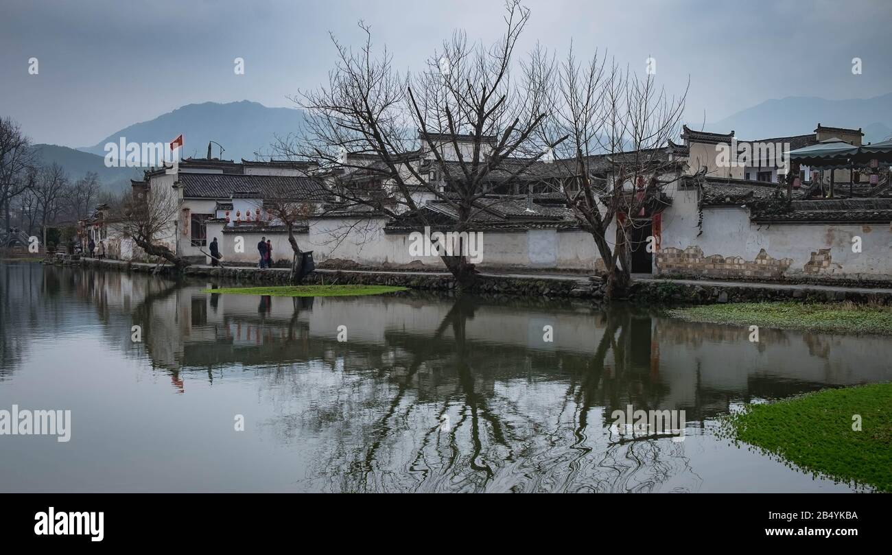 HONGCUN, ANHUI/CHINA - JANUARY 14, 2020: Hongcun ancient village is one ...