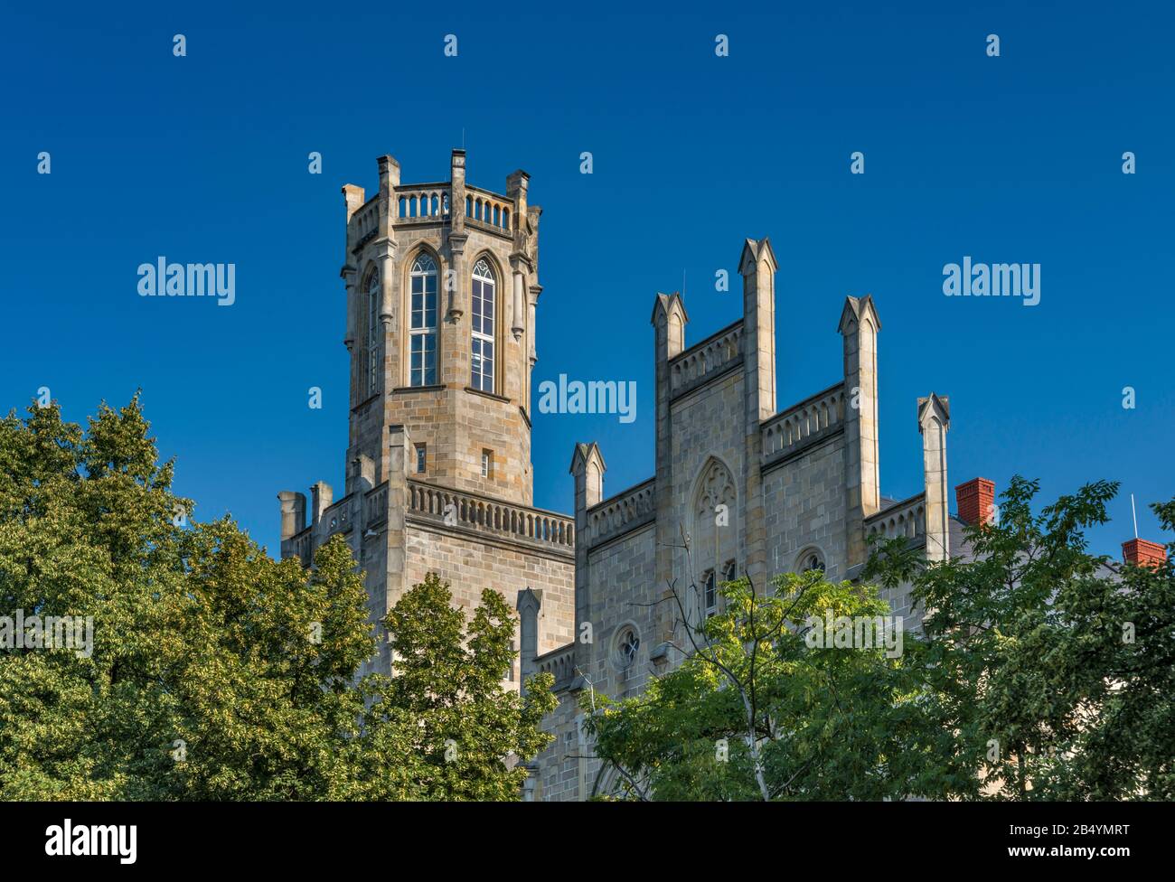 Courthouse building, neo-gothic style, in Boleslawiec, Lower Silesia ...